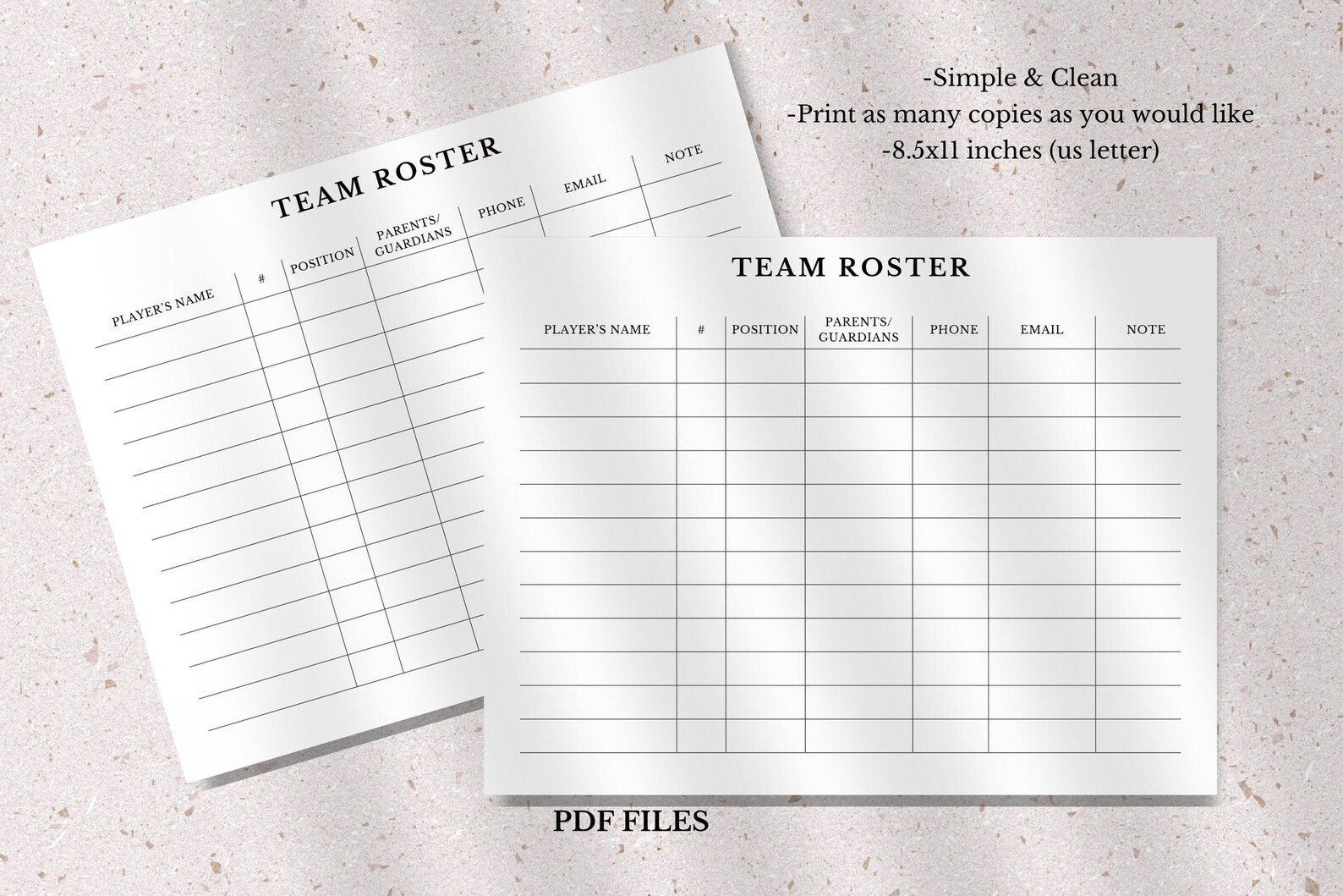 Team Roster Template, Sports Team Player List, Team List, Players List ...