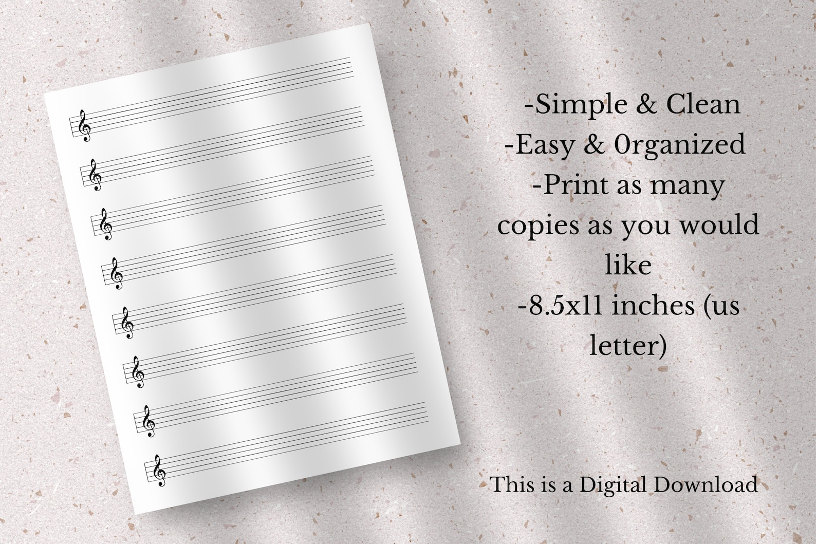 Printable Treble Clef Sheet Music, Treble Clef Sheet Music Template ...