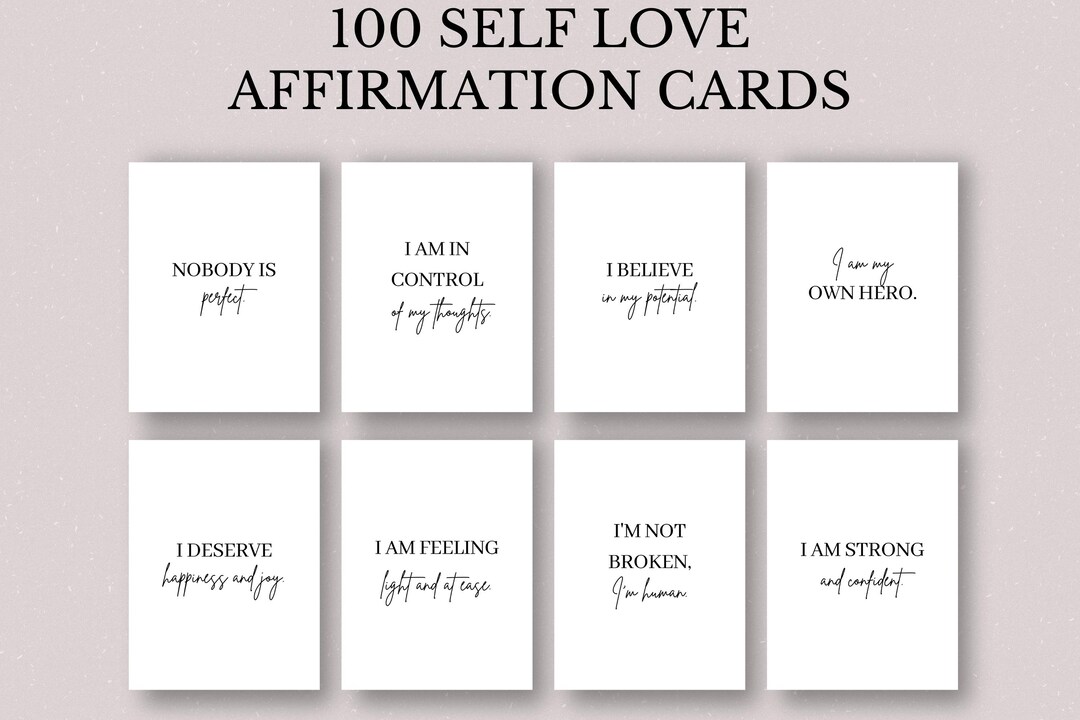 100 Affirmation Cards Printable PDF, 4x6 Inch Size, Positive Daily ...