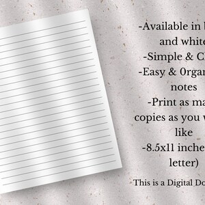Printable Lined Paper, Lined Paper, Wide Ruled Paper, College Ruled ...