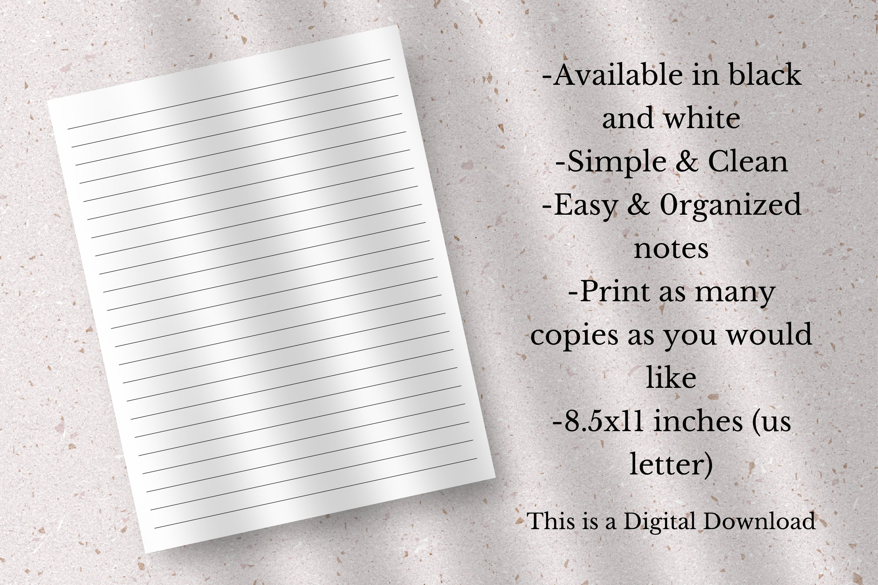 Printable Lined Paper, Lined Paper, Wide Ruled Paper, College Ruled ...