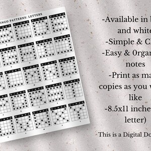 108 Bingo Patterns, Printable Bingo Patterns, Bingo Alphabet, Numbers ...