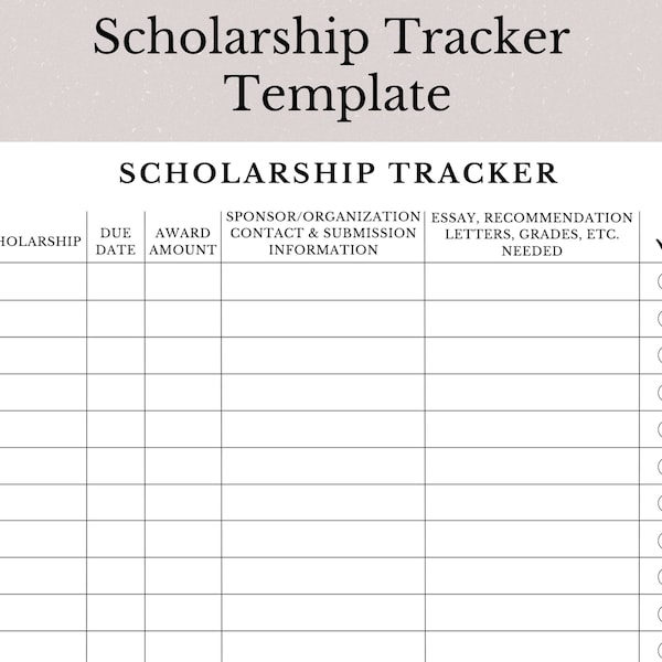College & Scholarship Tracker - Etsy