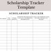 Printable Scholarship Tracker, 1-page Tracker Log (PDF File) - Etsy