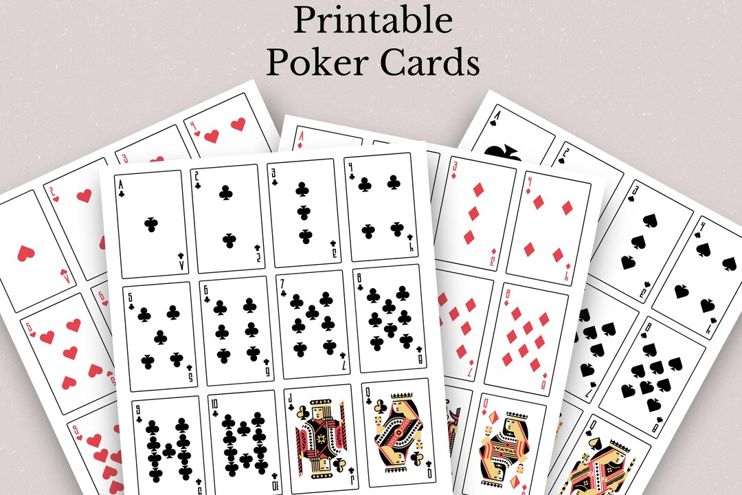 Printable Poker Card Deck | DIY Game Night (digital Download) - Etsy