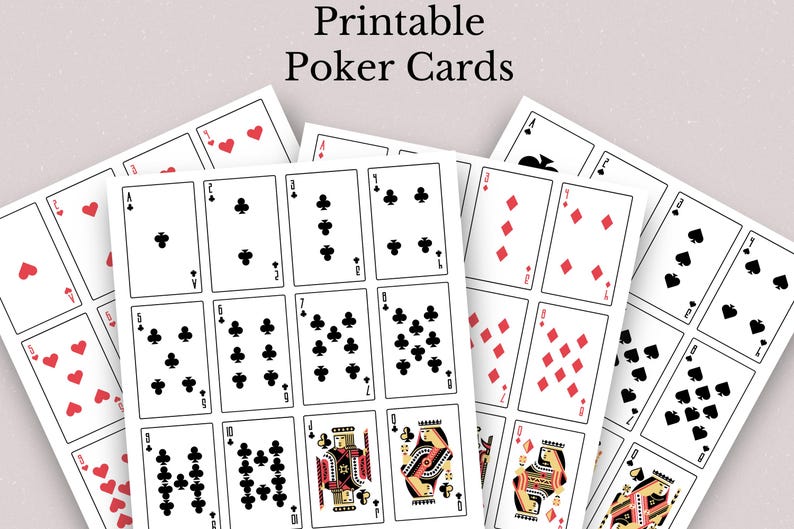 Printable Poker Card Deck | DIY Game Night (digital Download) - Etsy UK