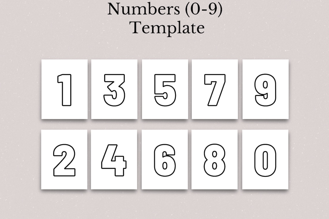 Printable Numbers, 10 Pages Printable, Printable Numerals, Numbers ...