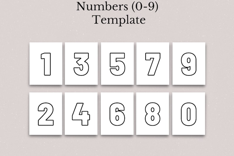 Printable Numbers, 10 Pages Printable, Printable Numerals, Numbers ...