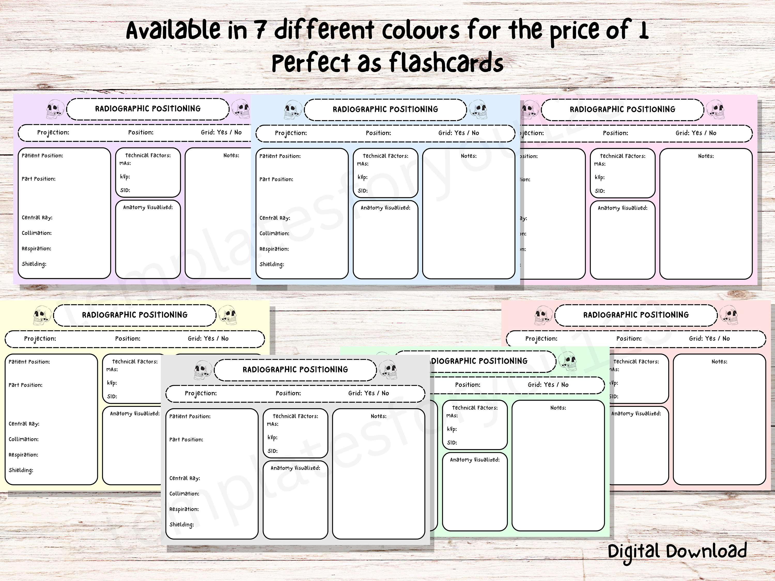 Radiography Notes Template, Positioning & Procedures Flashcards ...