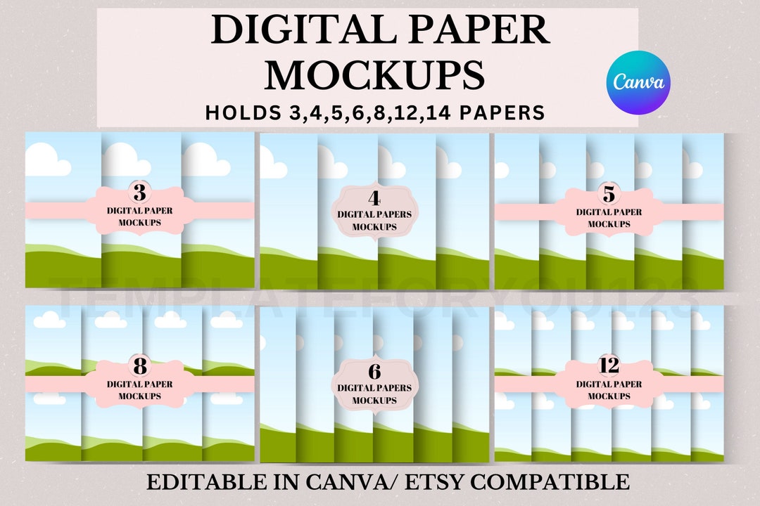 Editable Digital Paper Mockup Template Instant Download for Etsy ...