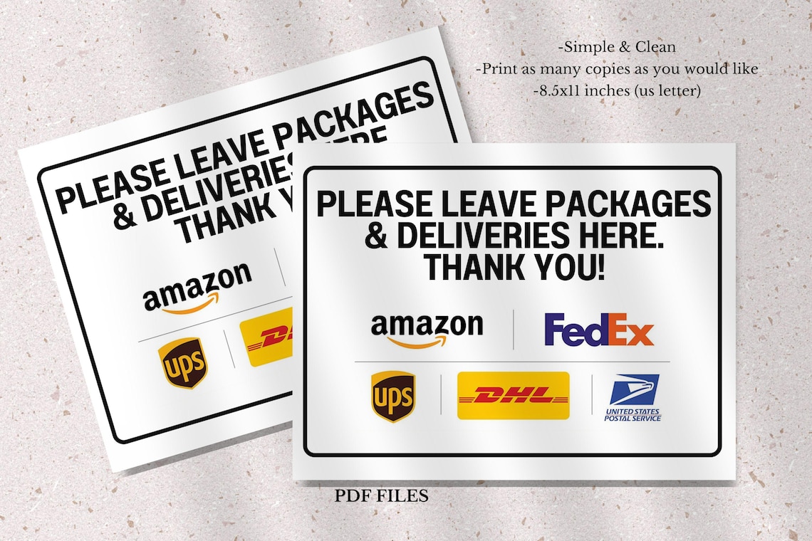 Printable Leave Packages Here Sign (digital Download) - Etsy