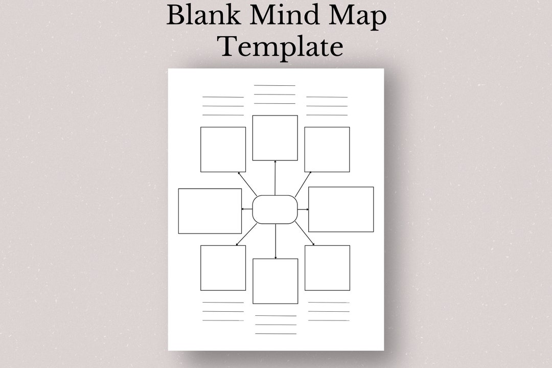 Printable Mind Map Template, Concept Map Template, Blank Mind Map ... Printable Mind Map Template, Concept Map Template, Blank Mind Map ...