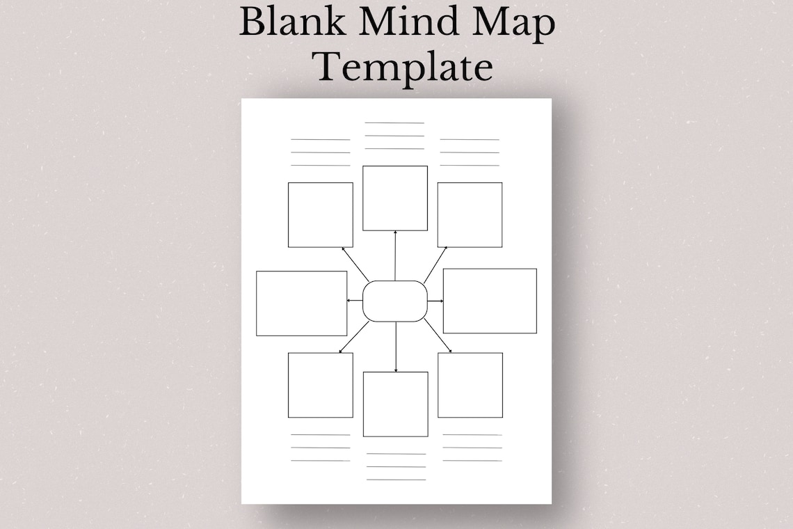 Printable Blank Mind Map Template, Study Notes (PDF) - Etsy