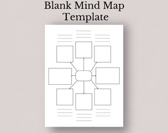 Printable Mind Map Template, Concept Map Template, Blank Mind Map 