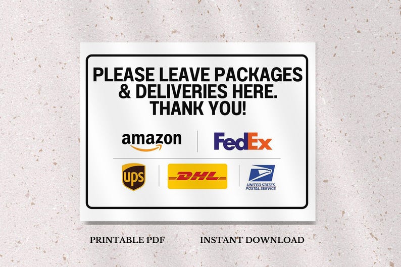 Printable Leave Packages Here Sign (digital Download) - Etsy
