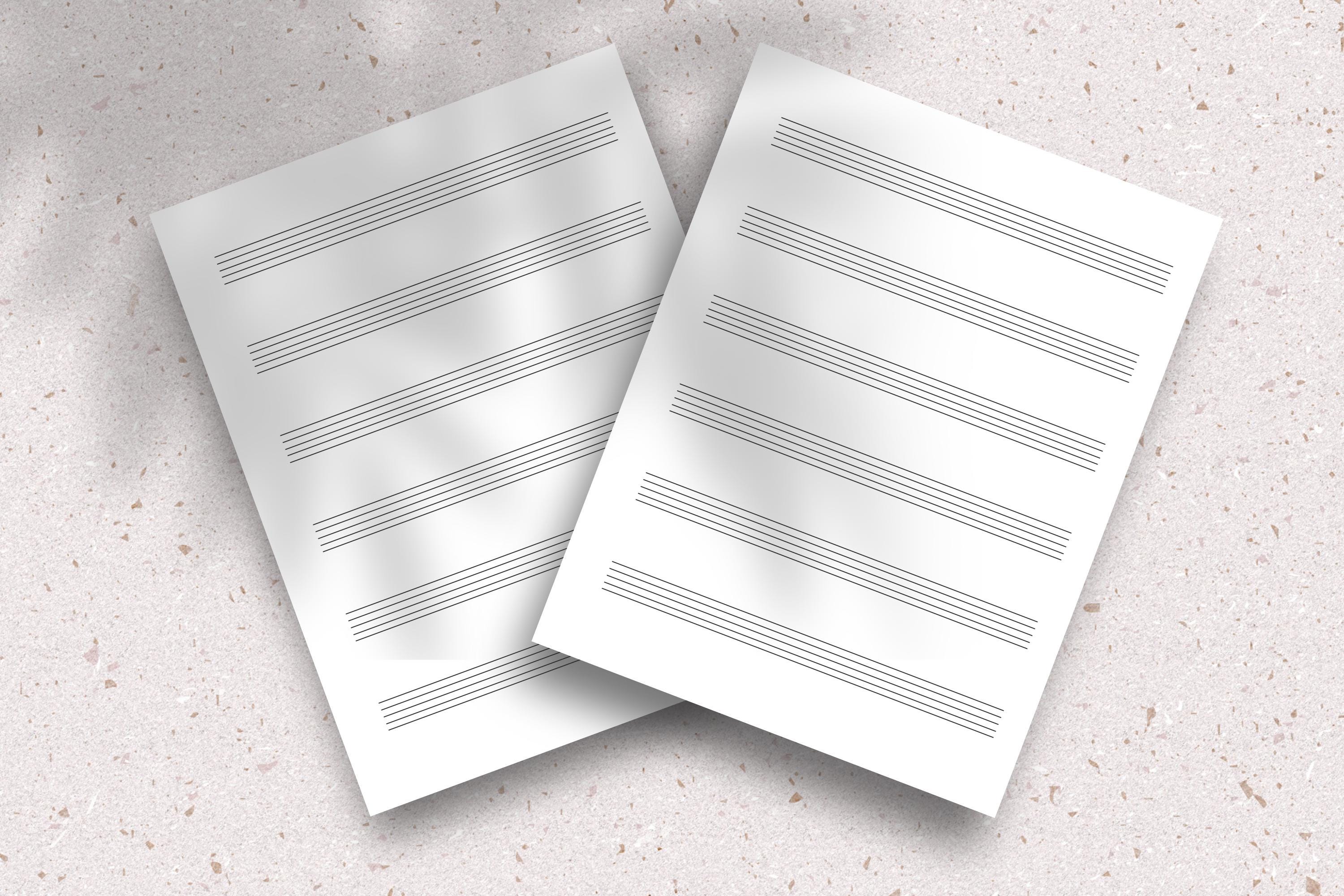 Printable Blank Sheet Music, Sheet Music, Manuscript Paper, Blank 6 ...