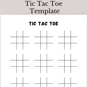 Printable Tic Tac Toe Game Template, Kids Travel Activity (PDF Download ...