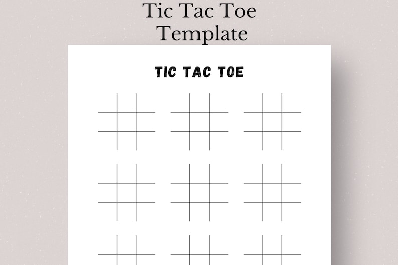 Printable Tic Tac Toe Game Template, DIY Travel Game, Party Favor, and Kids Activity, Tic Tac ...