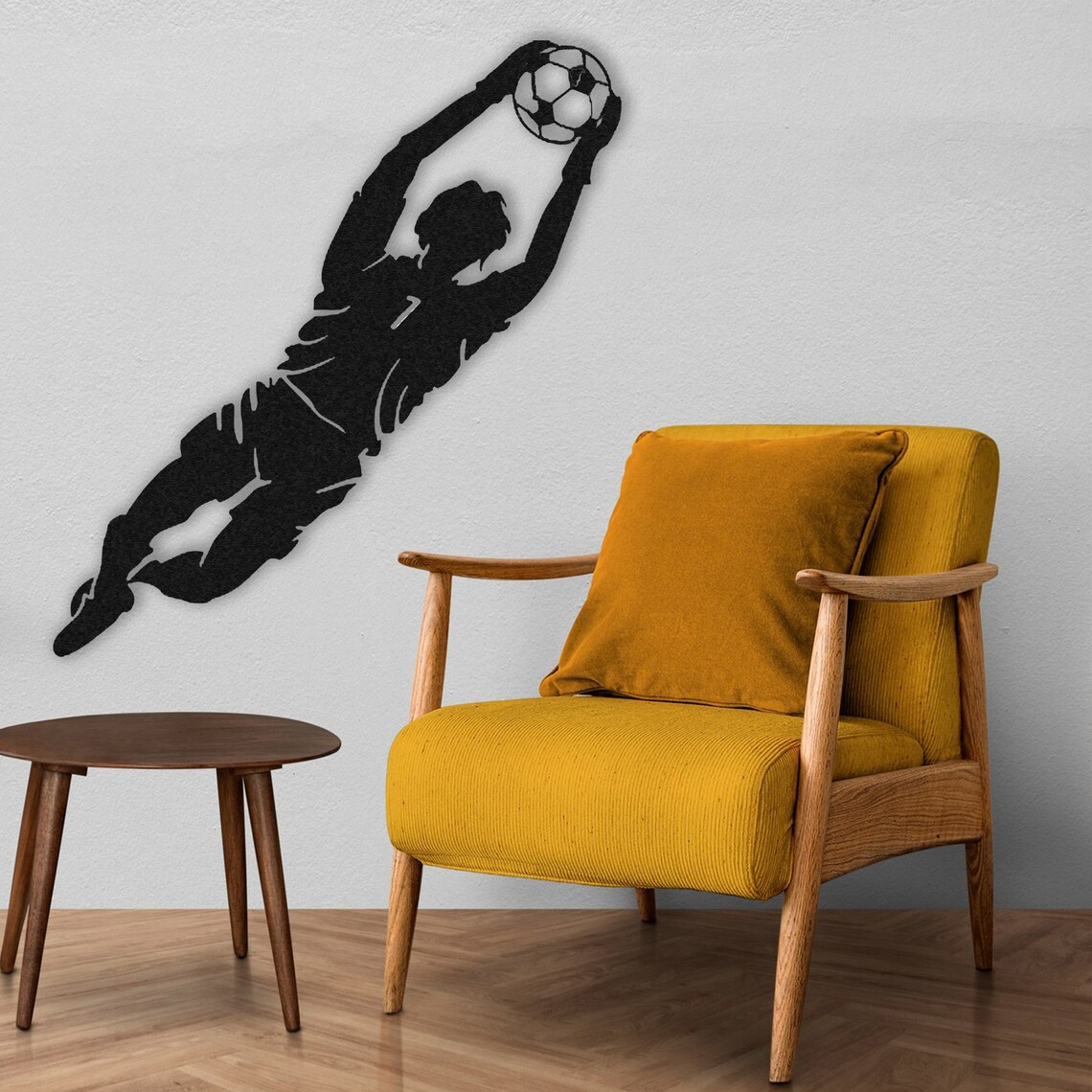Goalkeeper Jumping Metal Football Decor Football is Life - Etsy