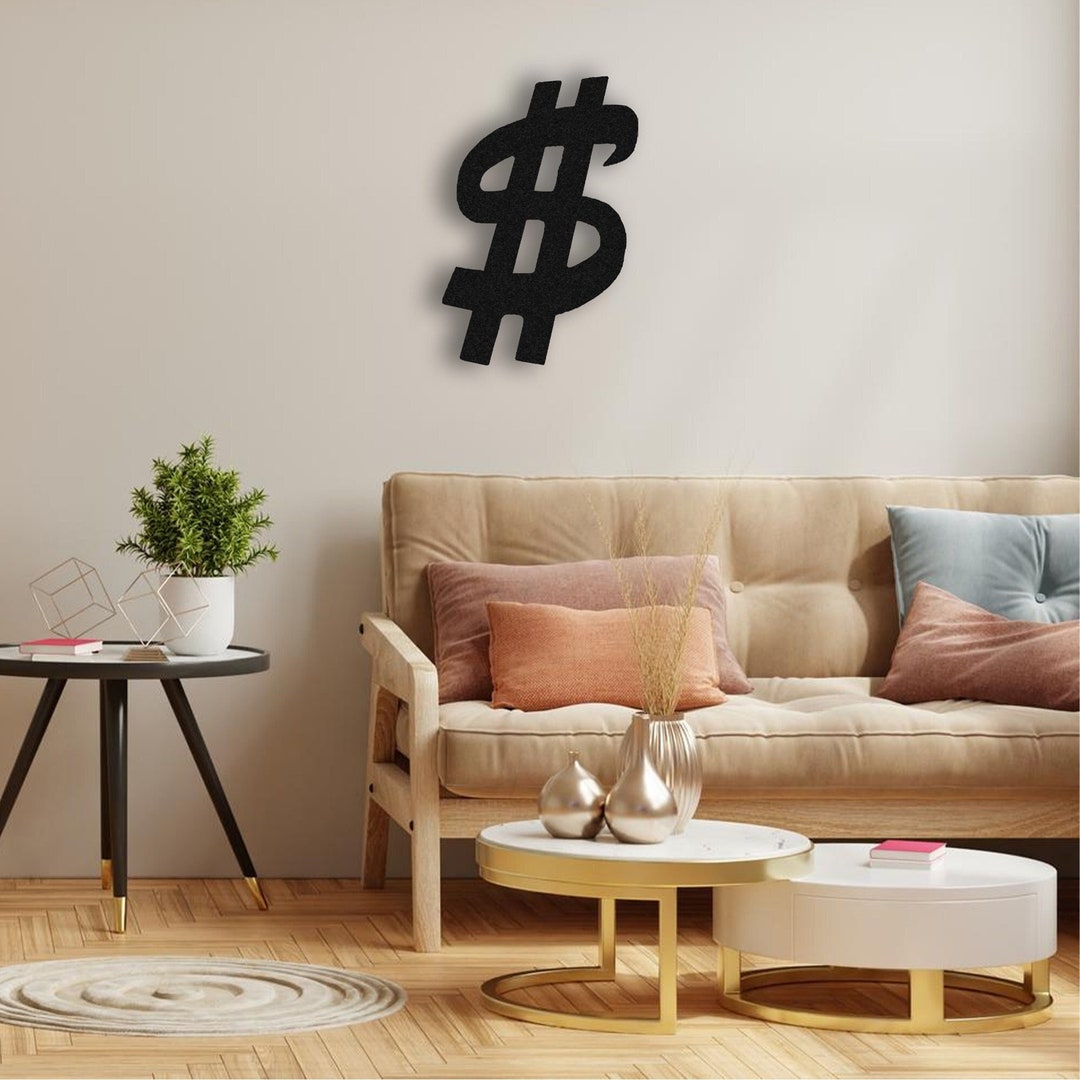Metal Dollar for Wall Decor, Money Sign for Home, Economy Wall Art ...