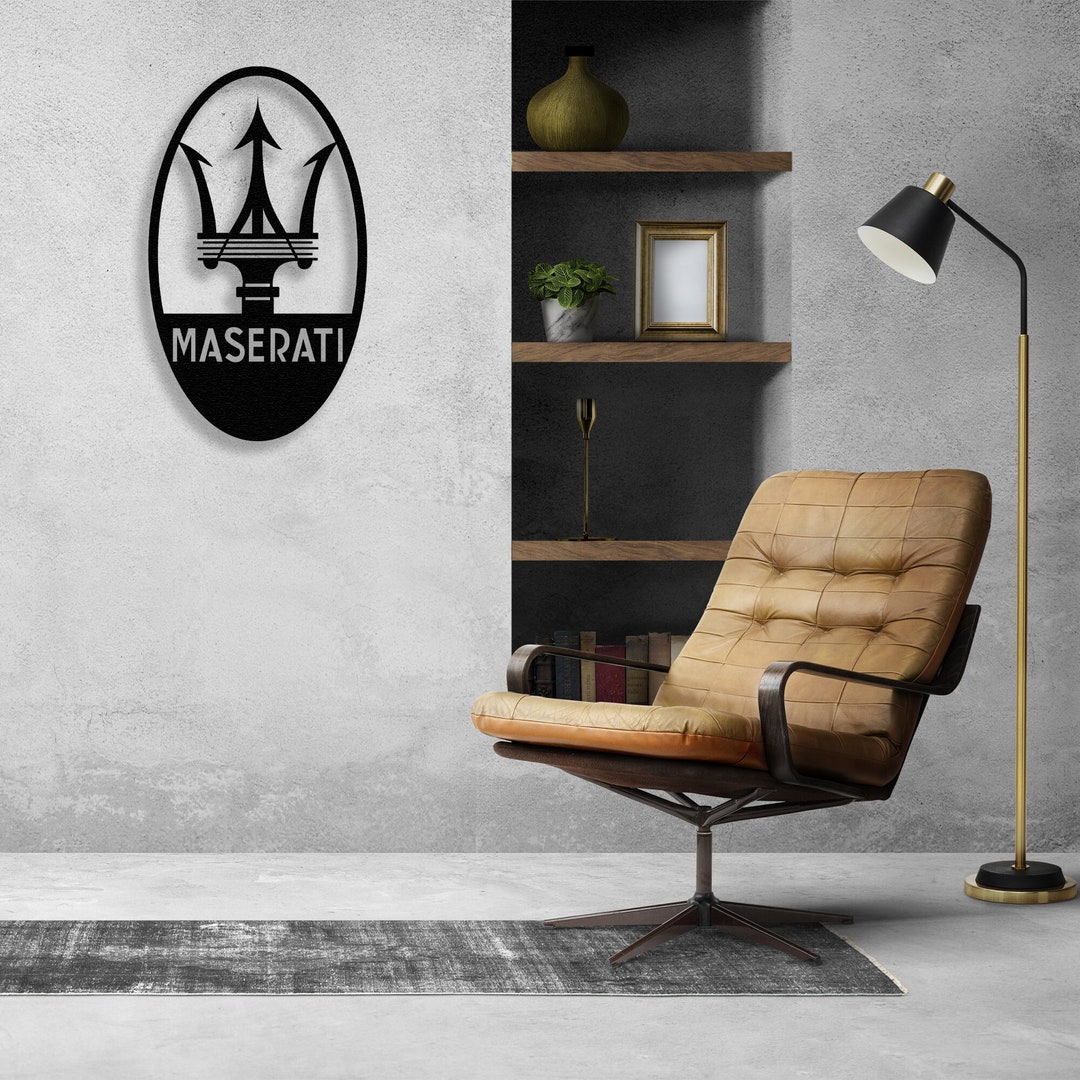MASERATI Metal Logo Sport Car Logo Garage Wall Art Gift for - Etsy