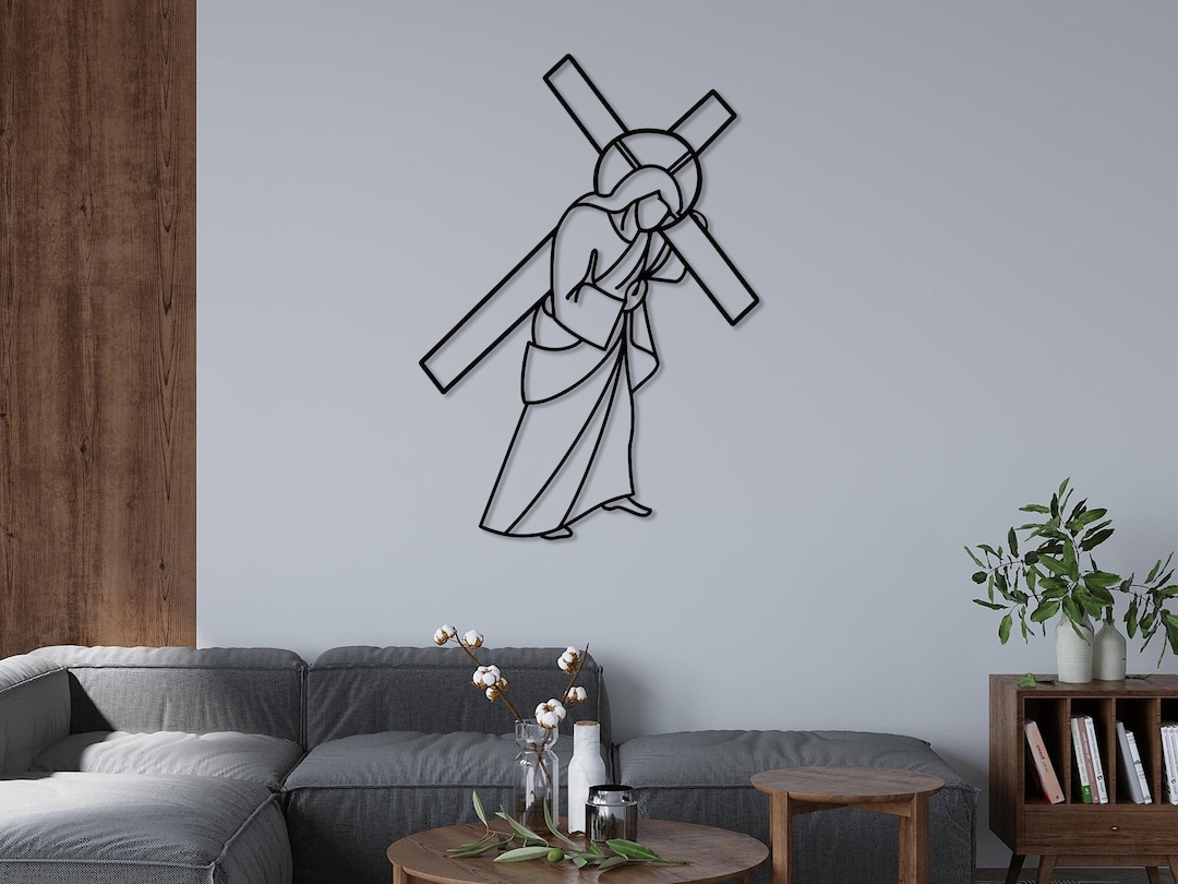 JESUS CROSS METAL Art, Christmas Gift, Jesus Decoration, Religious Art ...