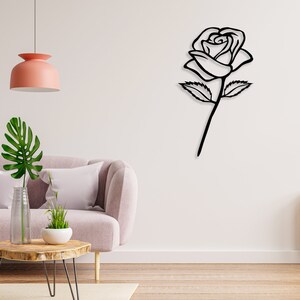 ROSE Metal Wall Decor, Floral Wall Hangings, Office Wall Art, Rose Art ...