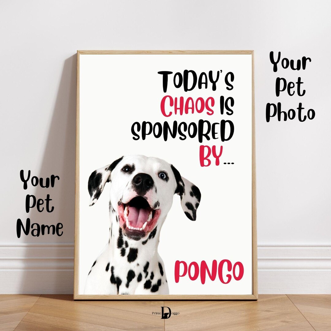 Funny Custom Pet Portrait, Pet Gift, Custom Dog Poster, Funny Pet ...
