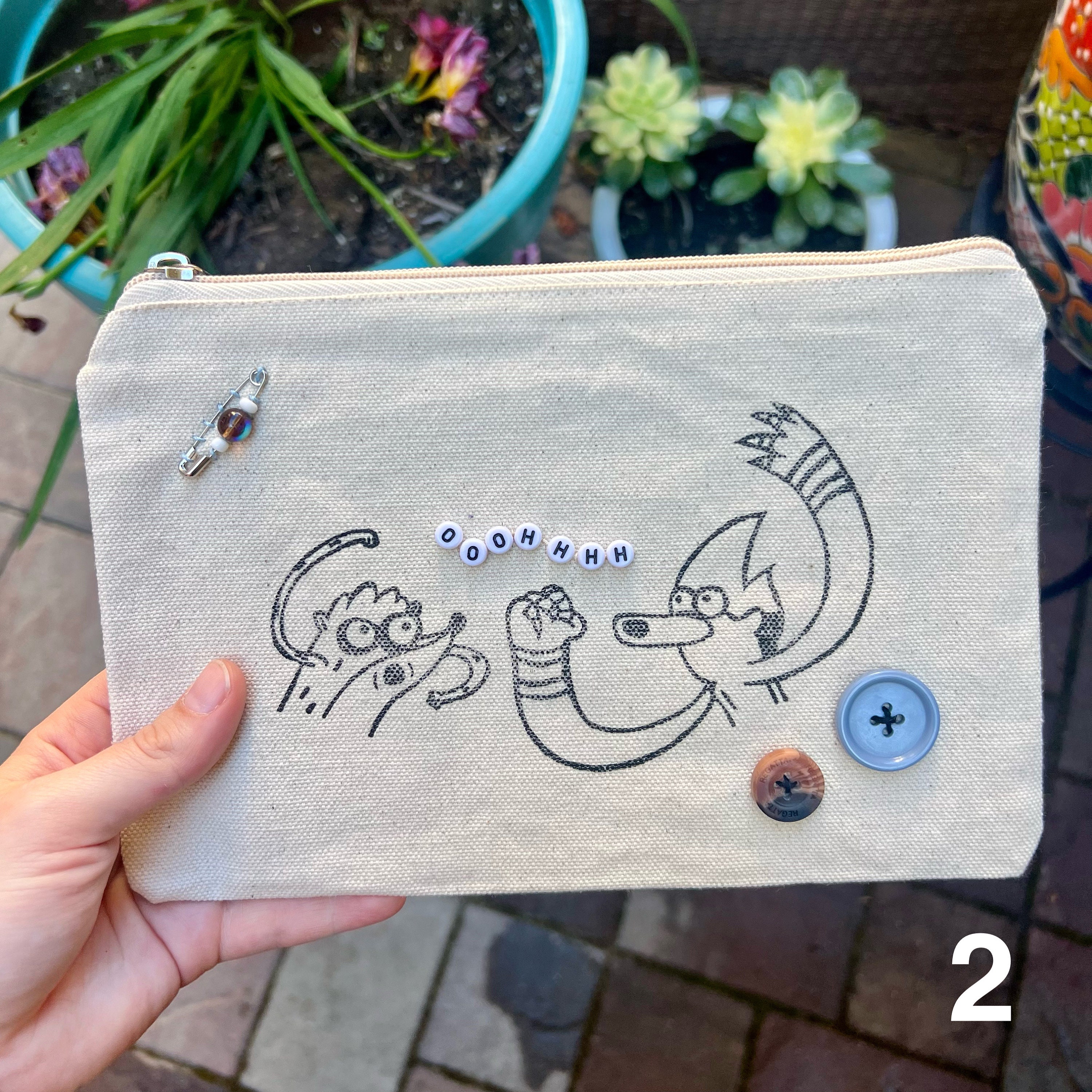 Mordecai and Rigby Regular Show Handprinted Zipper Pouch - Etsy