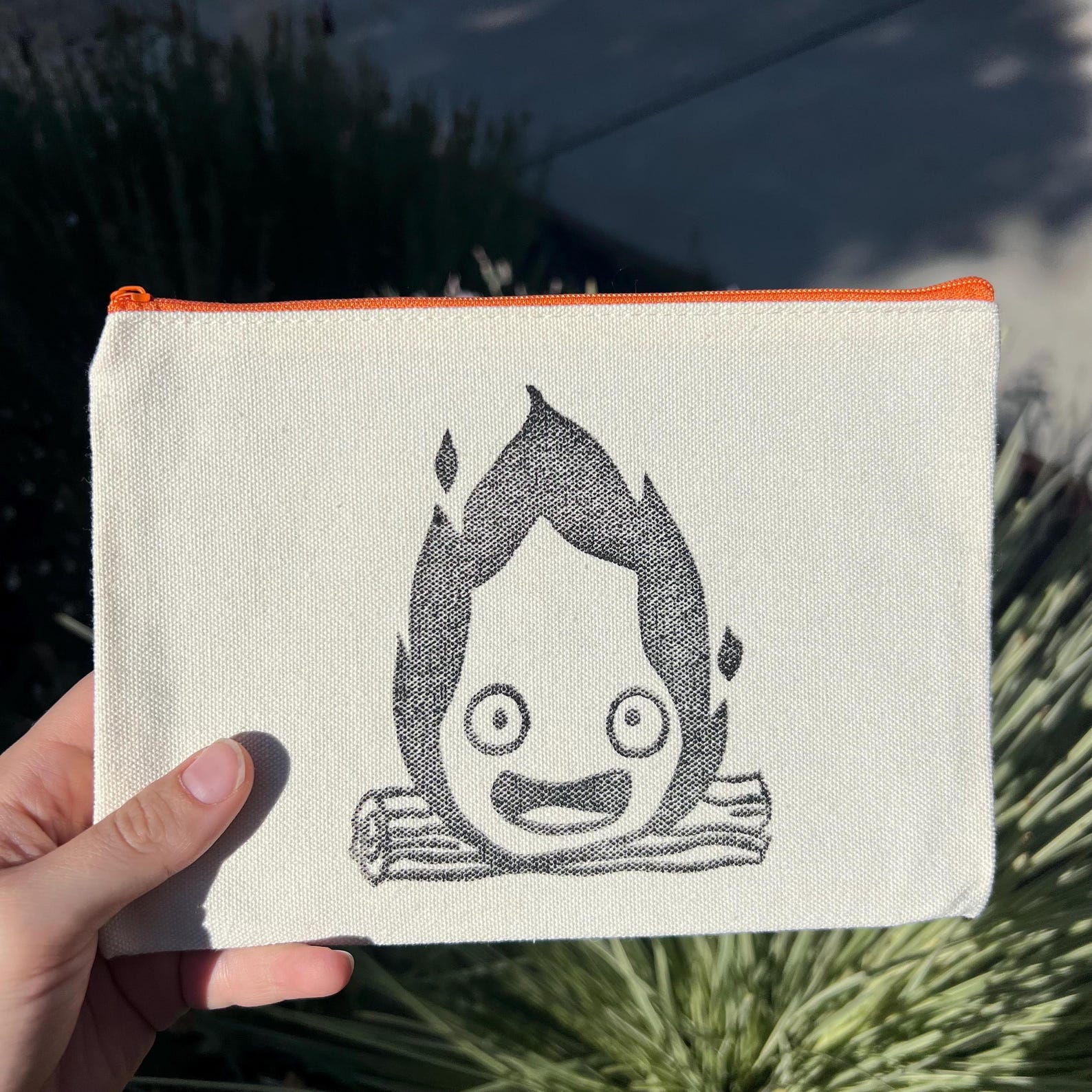 Calcifer Howl’s Moving Castle Handprinted Zipper Pouch - Etsy