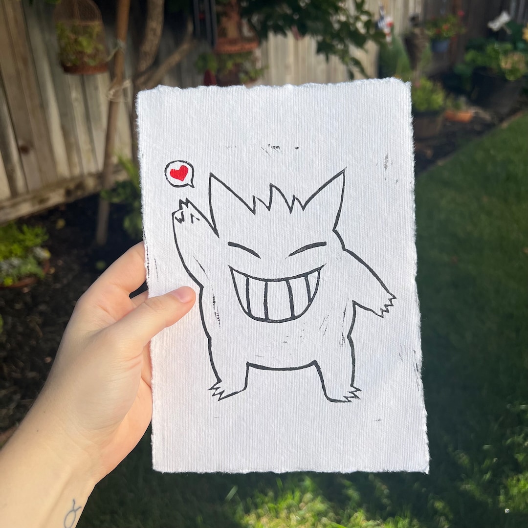 Gengar Pokèmon Peace Sign Print - Etsy
