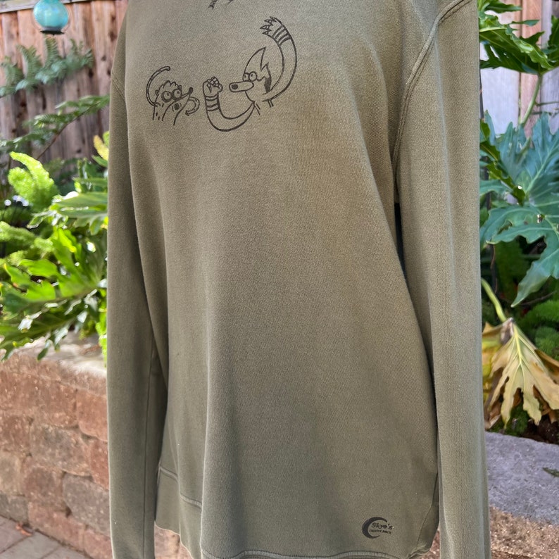 Mordecai and Rigby Regular Show Handprinted Crewneck Sweatshirt - Etsy