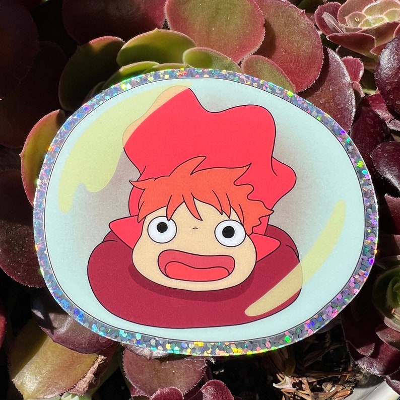 Ponyo Bubble Glitter Sticker - Etsy
