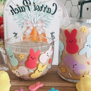 Peeps Glass Cup| Easter Glass Cup - Etsy