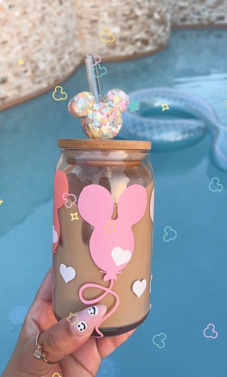 Pastel Glass Cup Girly Cup Iced Coffee Cup Coffee Lover - Etsy