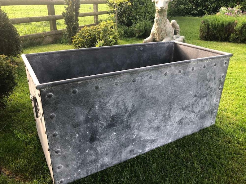 Galvanised Trough 120 CM - Cattle Trough - Zinc Planters - Etsy UK