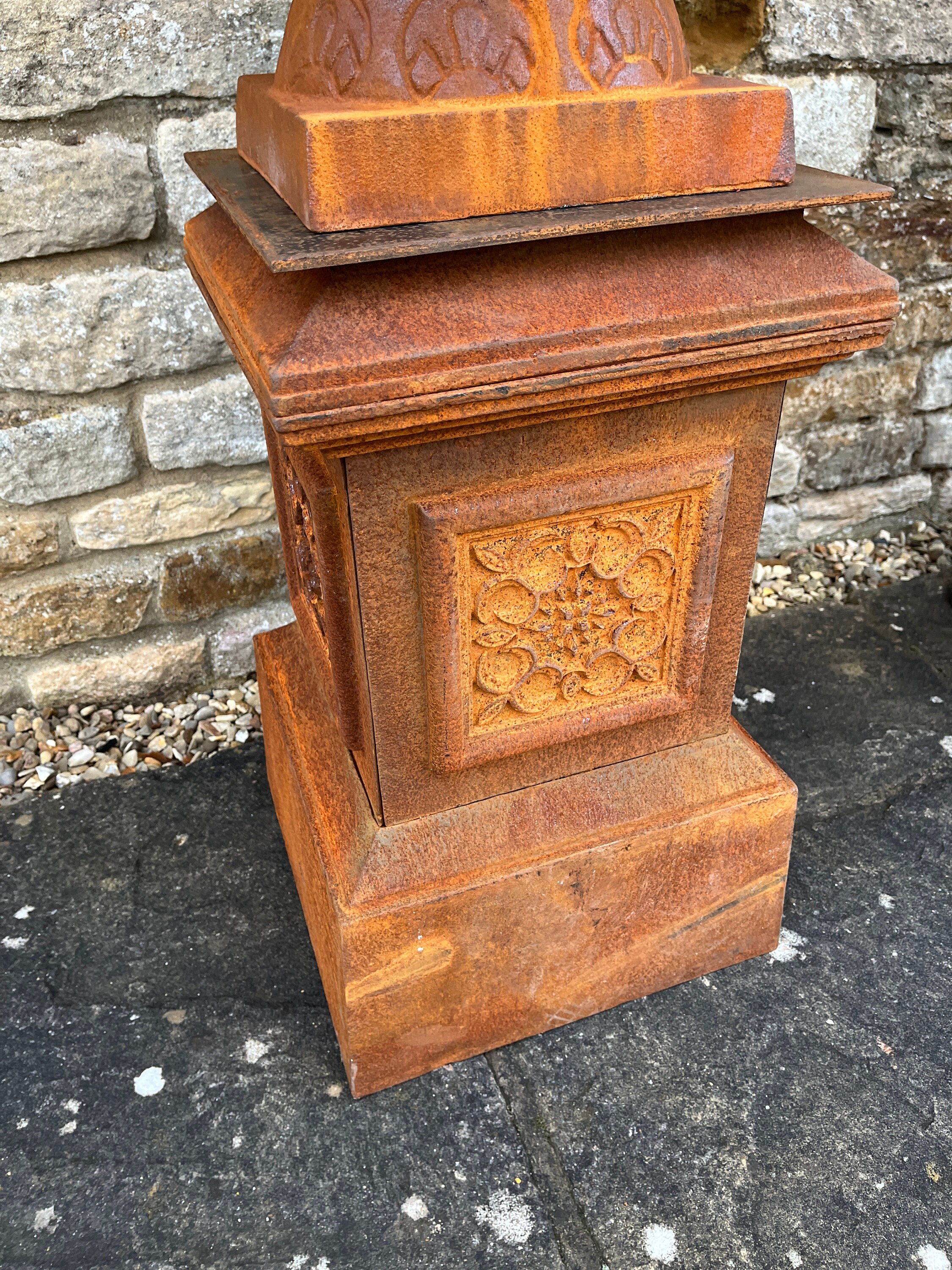 Pair of Cast Iron Urns and Plinths - Garden Planters - Etsy UK