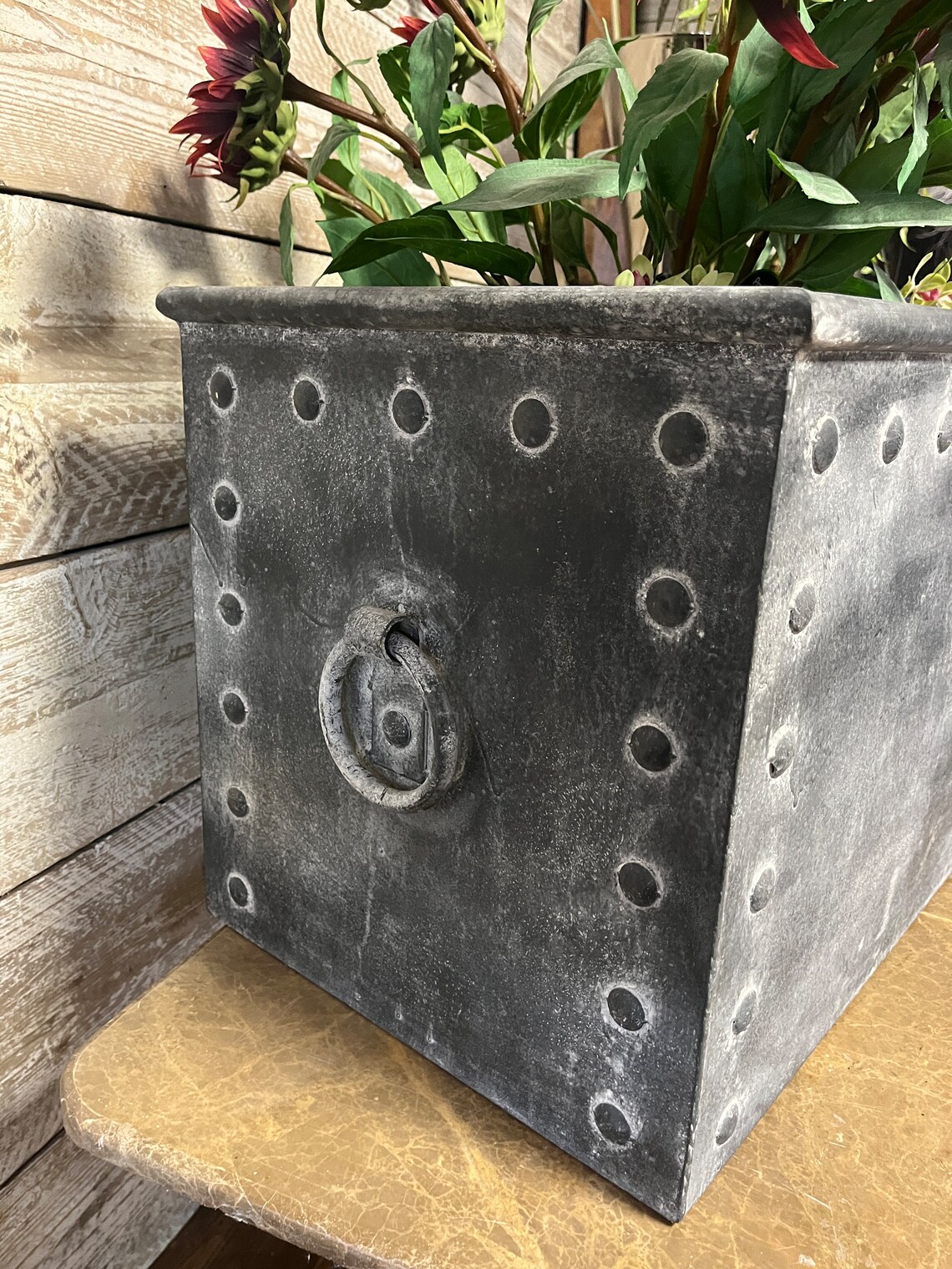 80 Cm Galvanised Riveted Trough - Water Trough - Metal Garden Planter ...