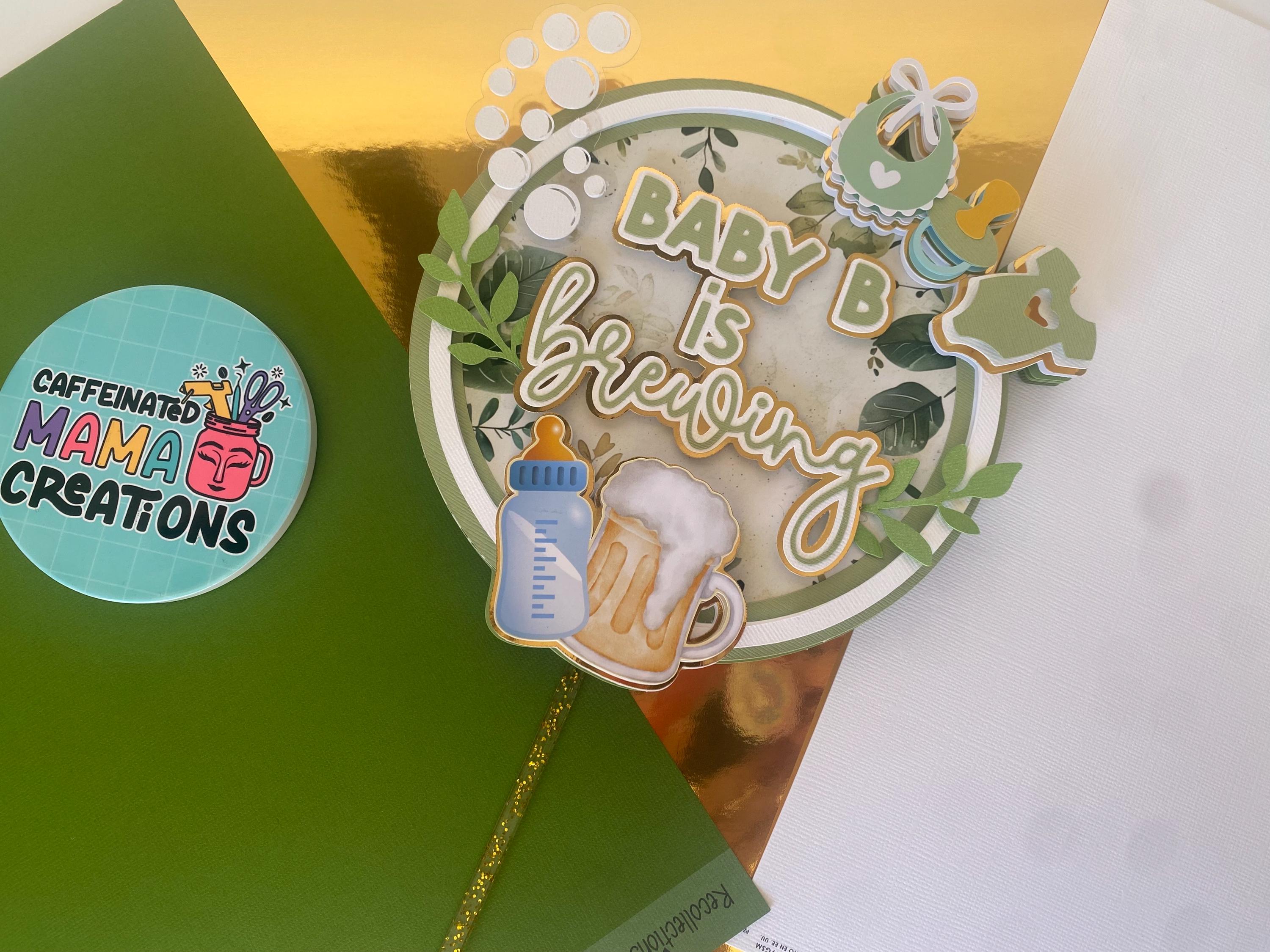Cheers Baby is Brewing Cake Topper: Gender Neutral Greenery - Etsy