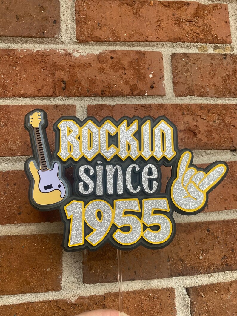 Rock and Roll Cake Topper: Guitar Music Theme Party - Etsy