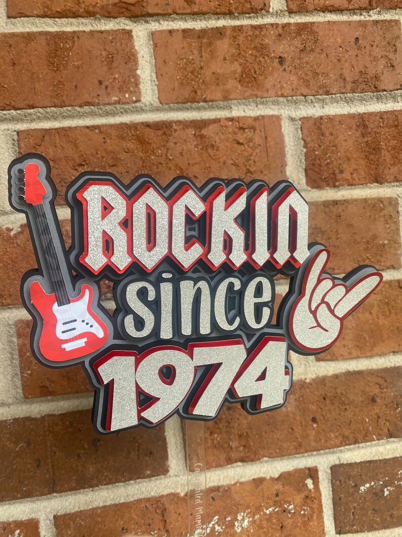 Rock and Roll Cake Topper: Guitar Music Theme Party - Etsy
