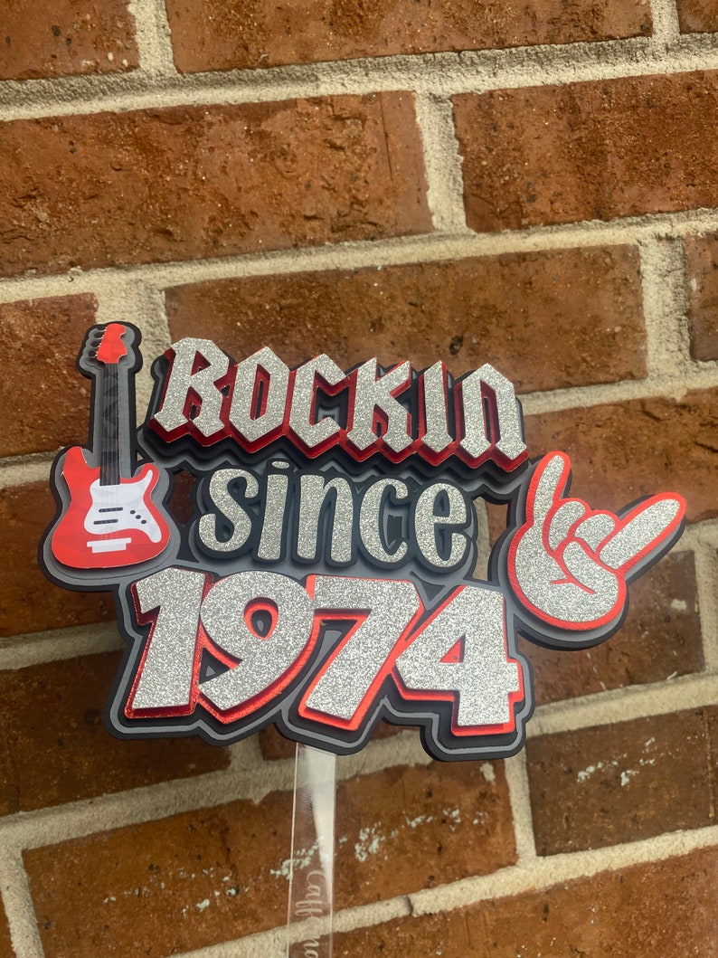 Rock and Roll Cake Topper: Guitar Music Theme Party - Etsy
