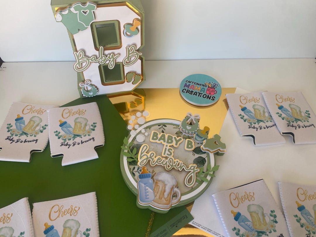 Cheers Baby is Brewing Cake Topper: Gender Neutral Greenery - Etsy