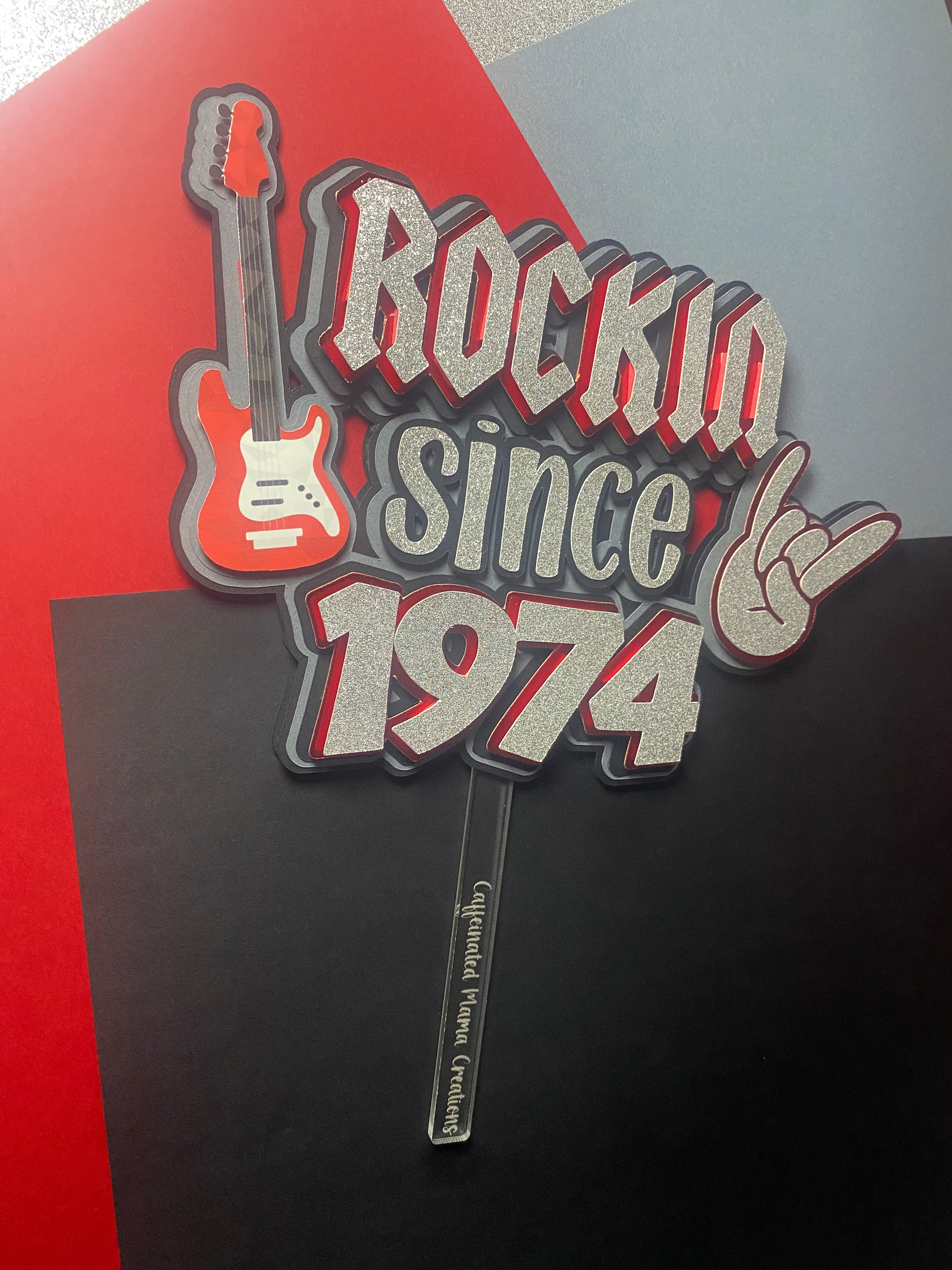 Rock and Roll Cake Topper: Guitar Music Theme Party - Etsy
