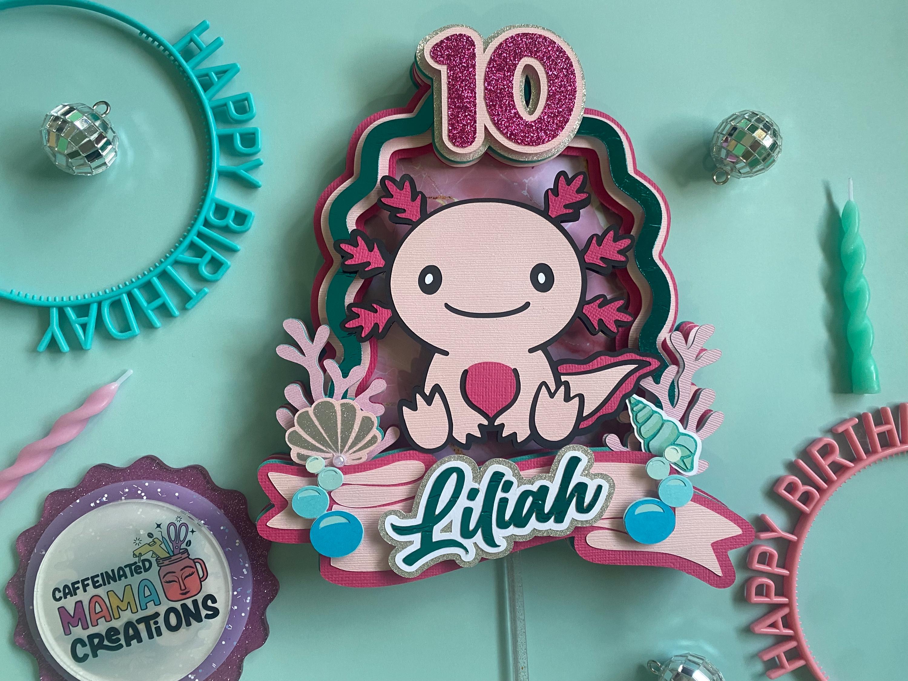 Axolotl Cake Topper, Axolotl Birthday Decor, Bright Colors - Etsy