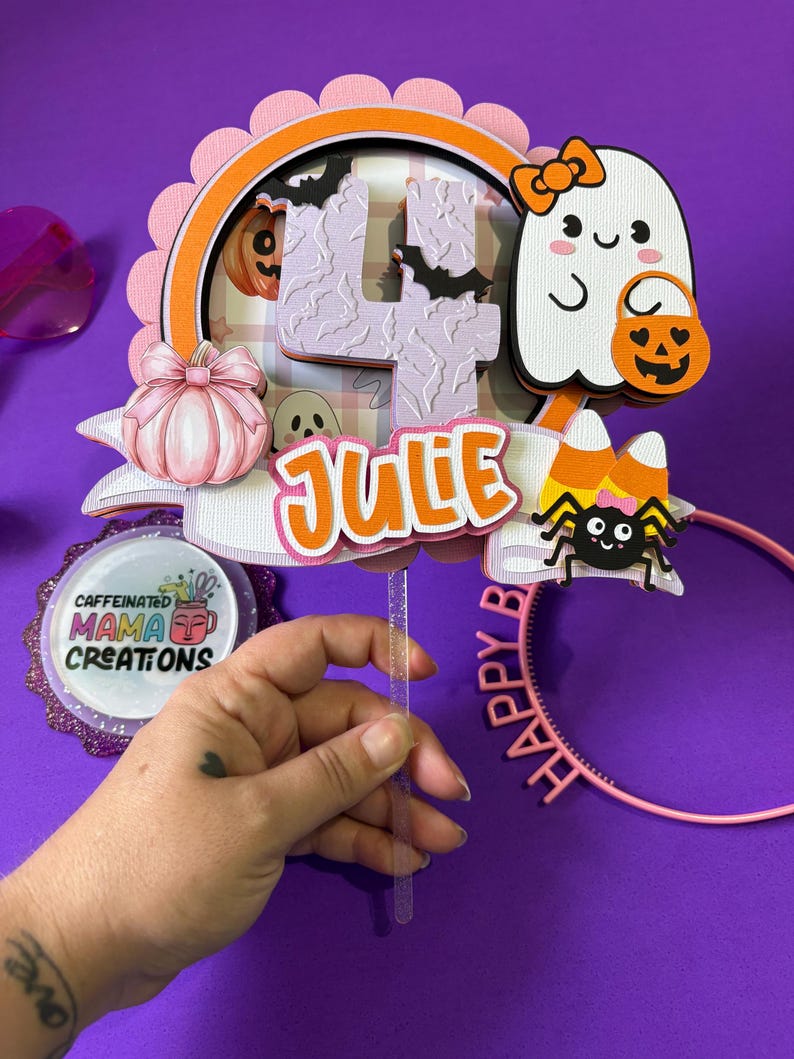 Fourever Spooky Cake Topper, Boo I’m Two, Spooky One, Ghost Party Decor ...