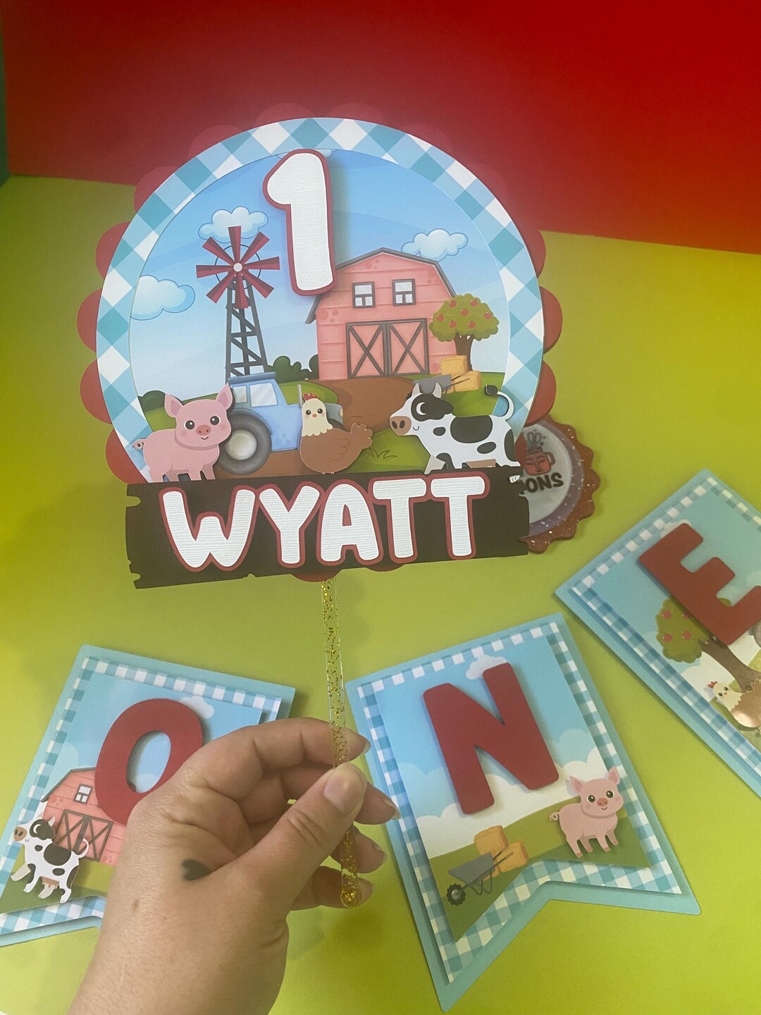 Farm Cake Topper: Barnyard Birthday Party Decor - Etsy