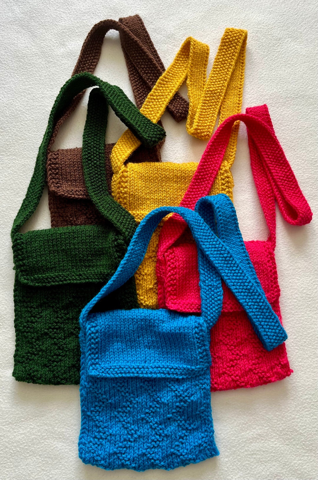Hand Knitted Crossbody Bag - Etsy UK