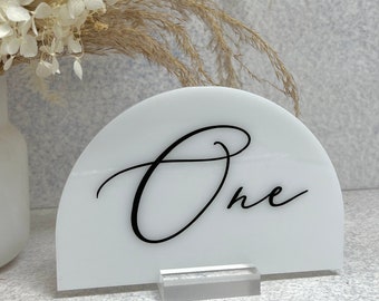 Half Circle Mirror Acrylic Table Numbers Half Moon Arch Table Signs ...