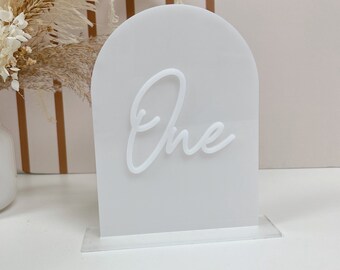 Acrylic Arch Table Number Translucent Color Background W/ - Etsy
